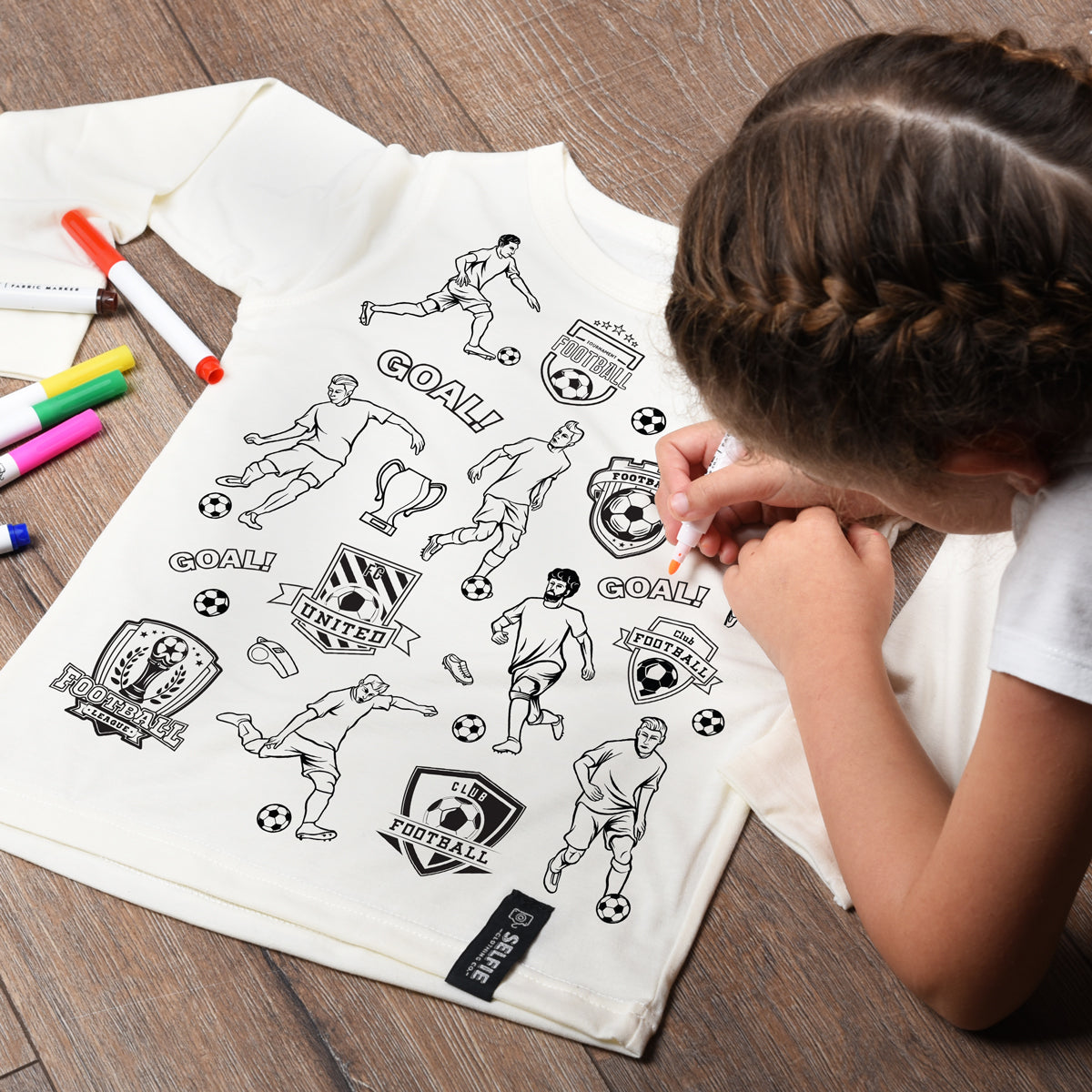 Colour In 'Football Footie' Top - Let Kids Get Creative Colouring In ...